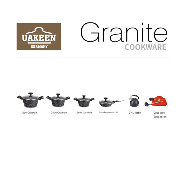 UAKEEN 12 Pieces Set Granite - 10967 Price in Lebanon – Mobileleb