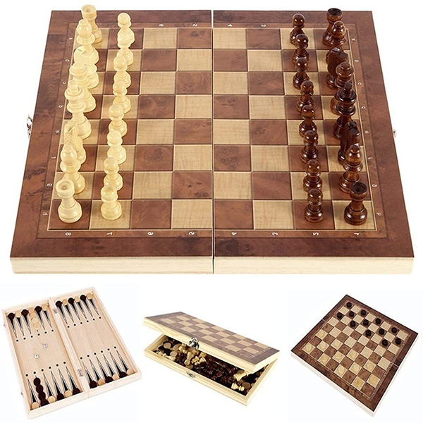 Wooden Folding Chess Checkers Backgammon Board 40x40cm Price Lebanon ...