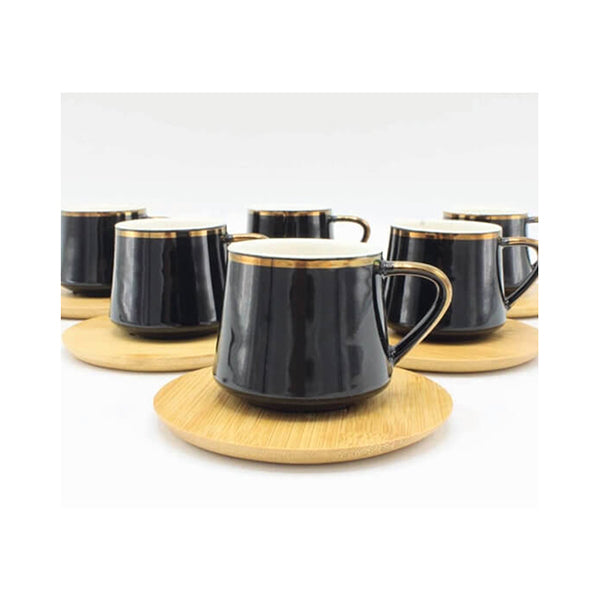 Coffee Cups with Bamboo Plates Coffee Set Porcelain Price in Lebanon ...