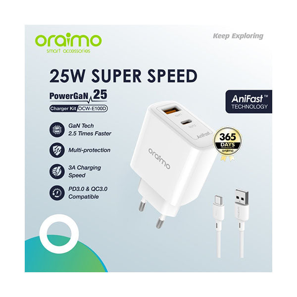 Oraimo, PowerGan 25W OCW-E100D + Cable Type-C - C54 Price in Lebanon ...