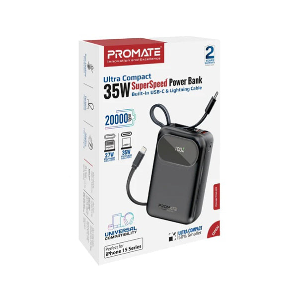 Promate PowerPod-20 35W Power Bank USB-C & Lightning Price in Lebanon – Mobileleb